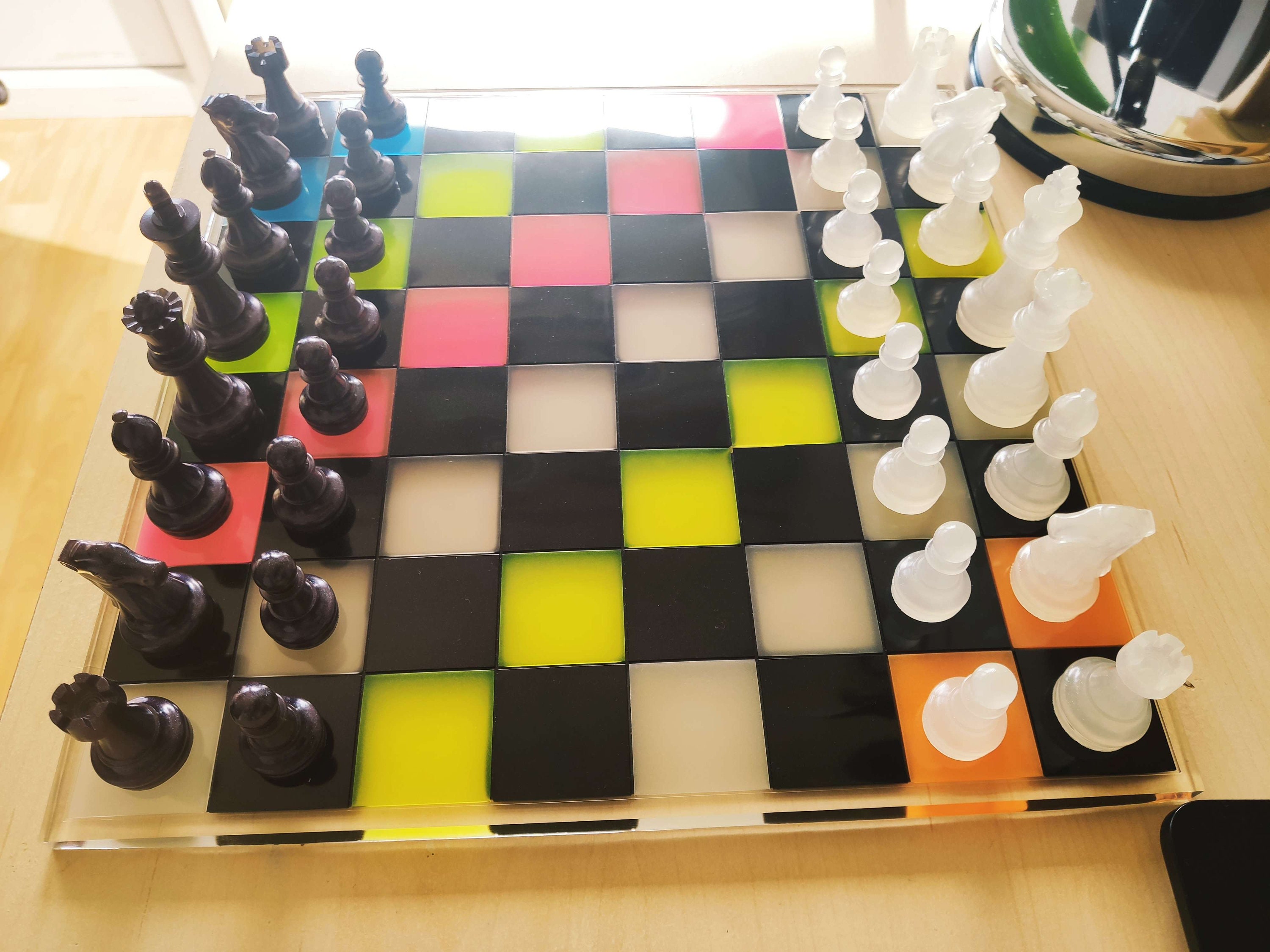 Glow in the Dark , Resin Chess Set , Creative Homemade - Etsy