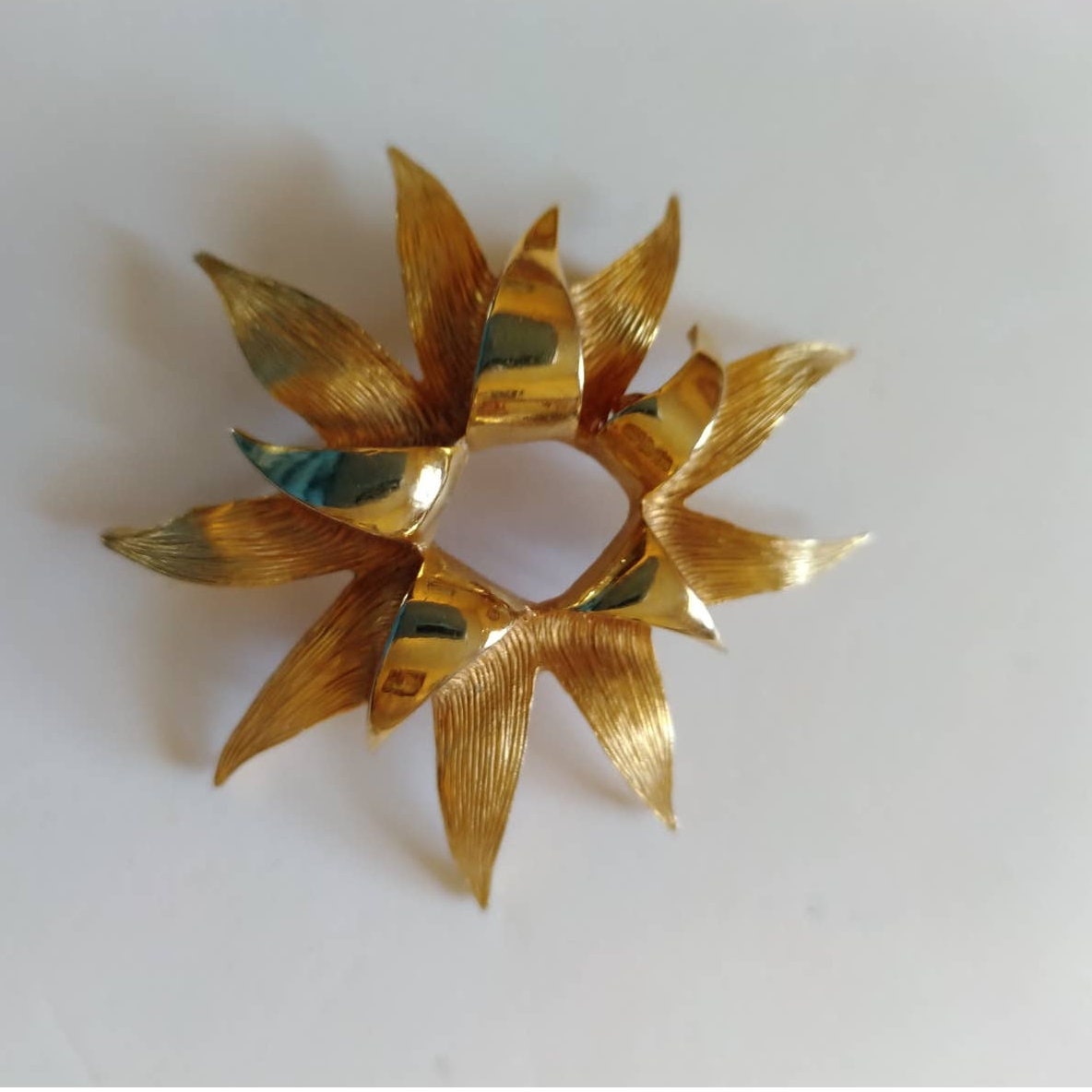 Vintage Expan Signed Gold Tone Flower/star Brooch Pin - Etsy