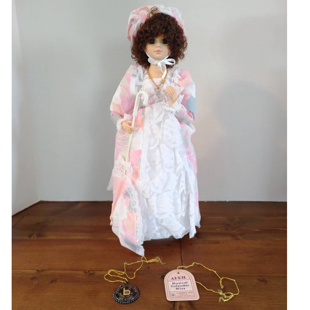 Brinn's Musical Calendar Collectors Edition Miss April Doll Rotating ...