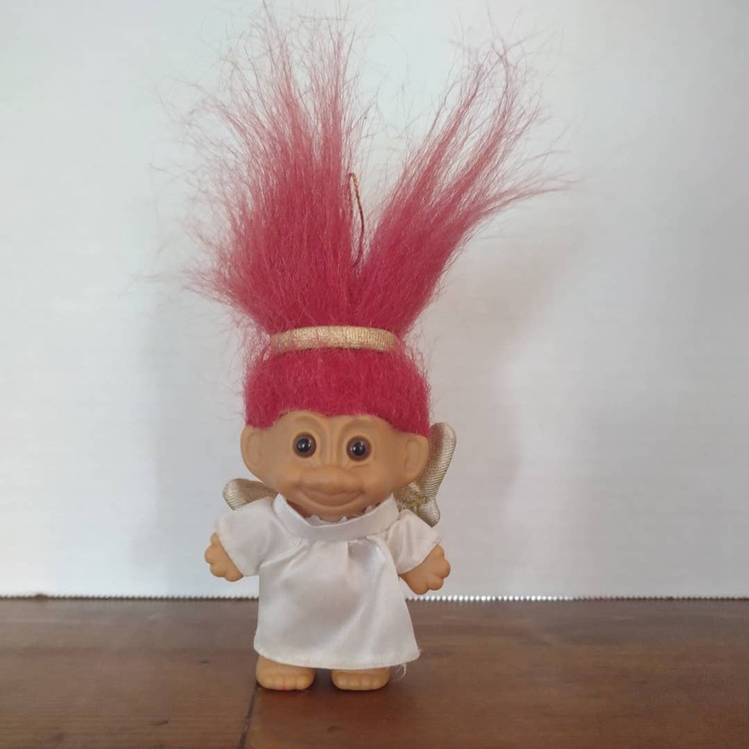Vintage Russ 80's/90's Troll Angel Doll Collectable Christmas Ornament ...