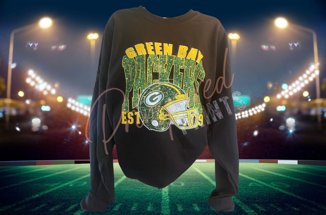 Green Bay Packers Crewneck Faux Sequin - Etsy