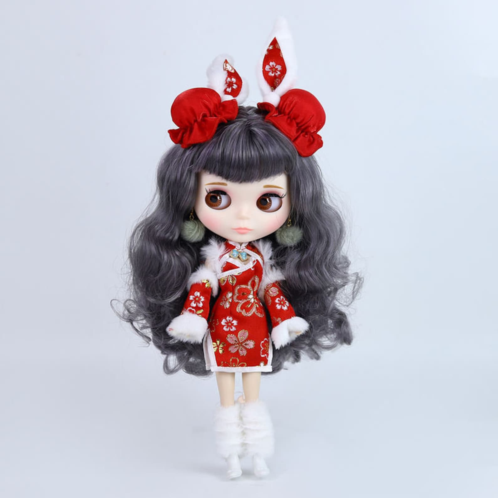 Neo Blythe Doll Chinese Traditional Dress With Earrings, Headdress ...