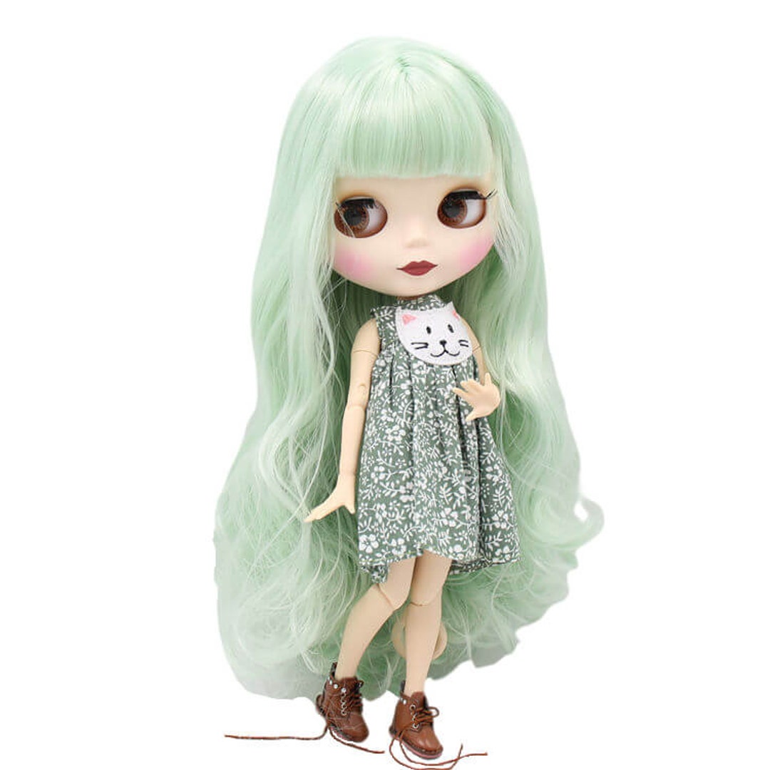 Nebula - Premium Custom Neo Blythe Doll With Green Hair, White Skin ...