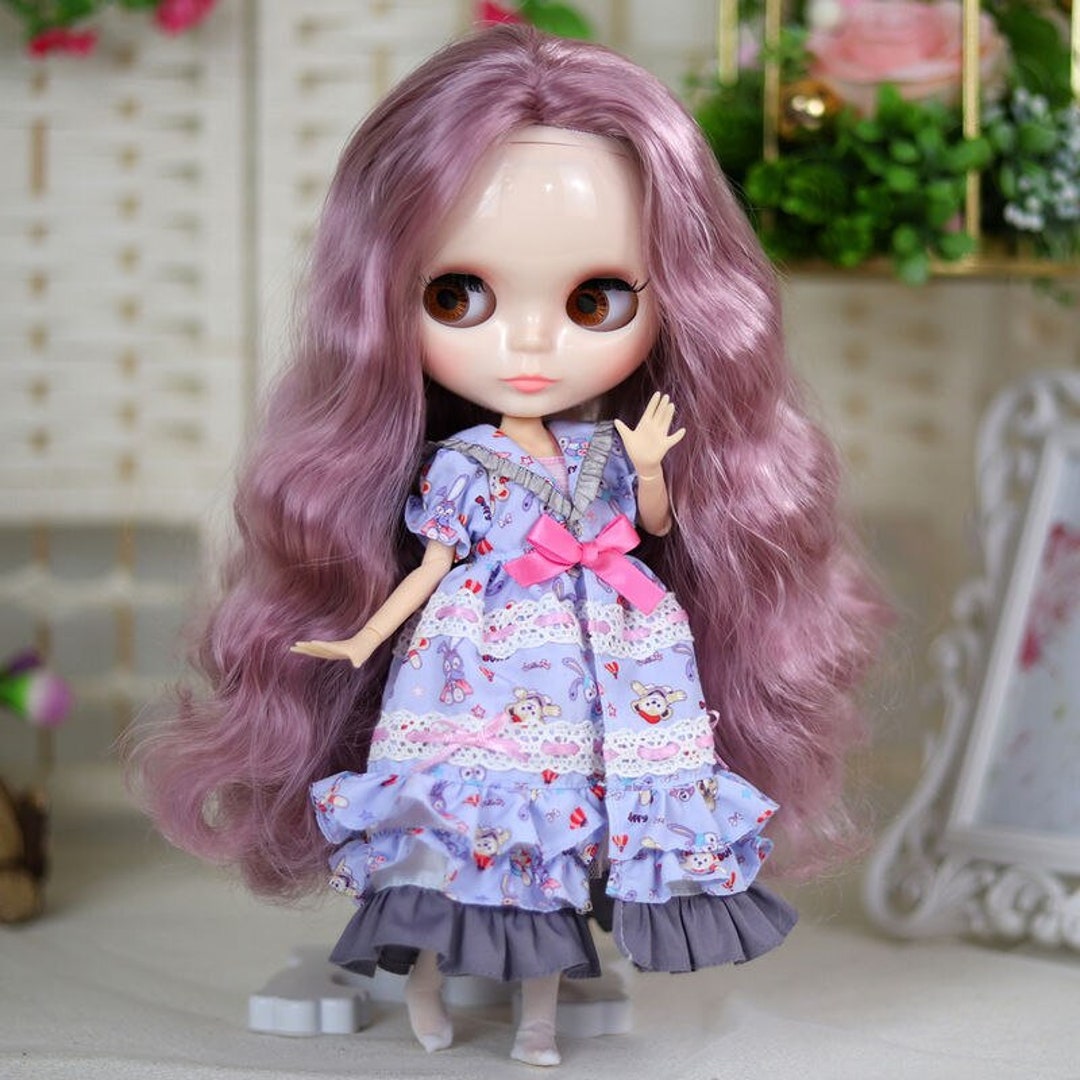 Josephine - Premium Custom Neo Blythe Doll With Purple Hair, White Skin ...