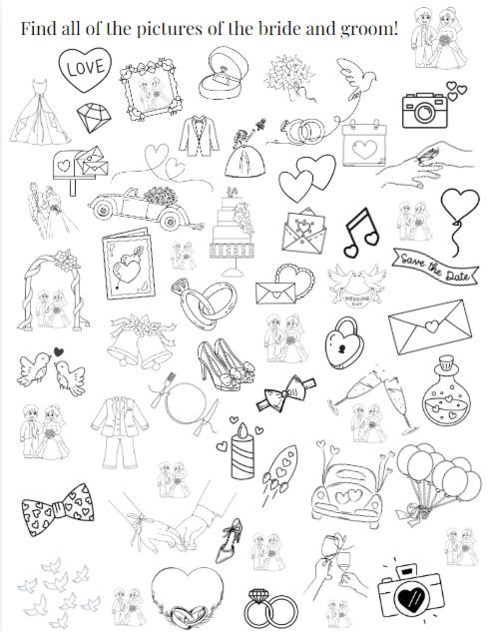 Wedding Coloring Packet for Kids Activities for Kids Wedding Fun ...