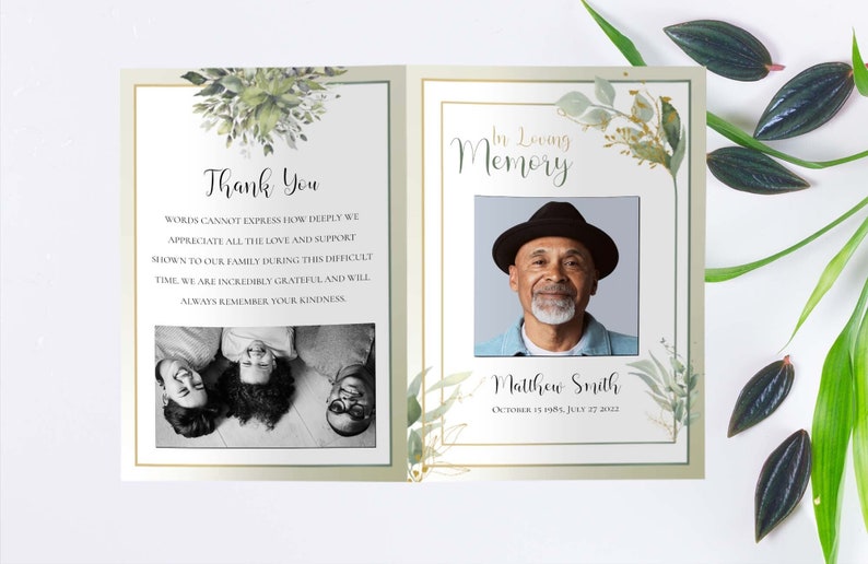 Funeral Program Template / Editable Template / in Loving Memory ...
