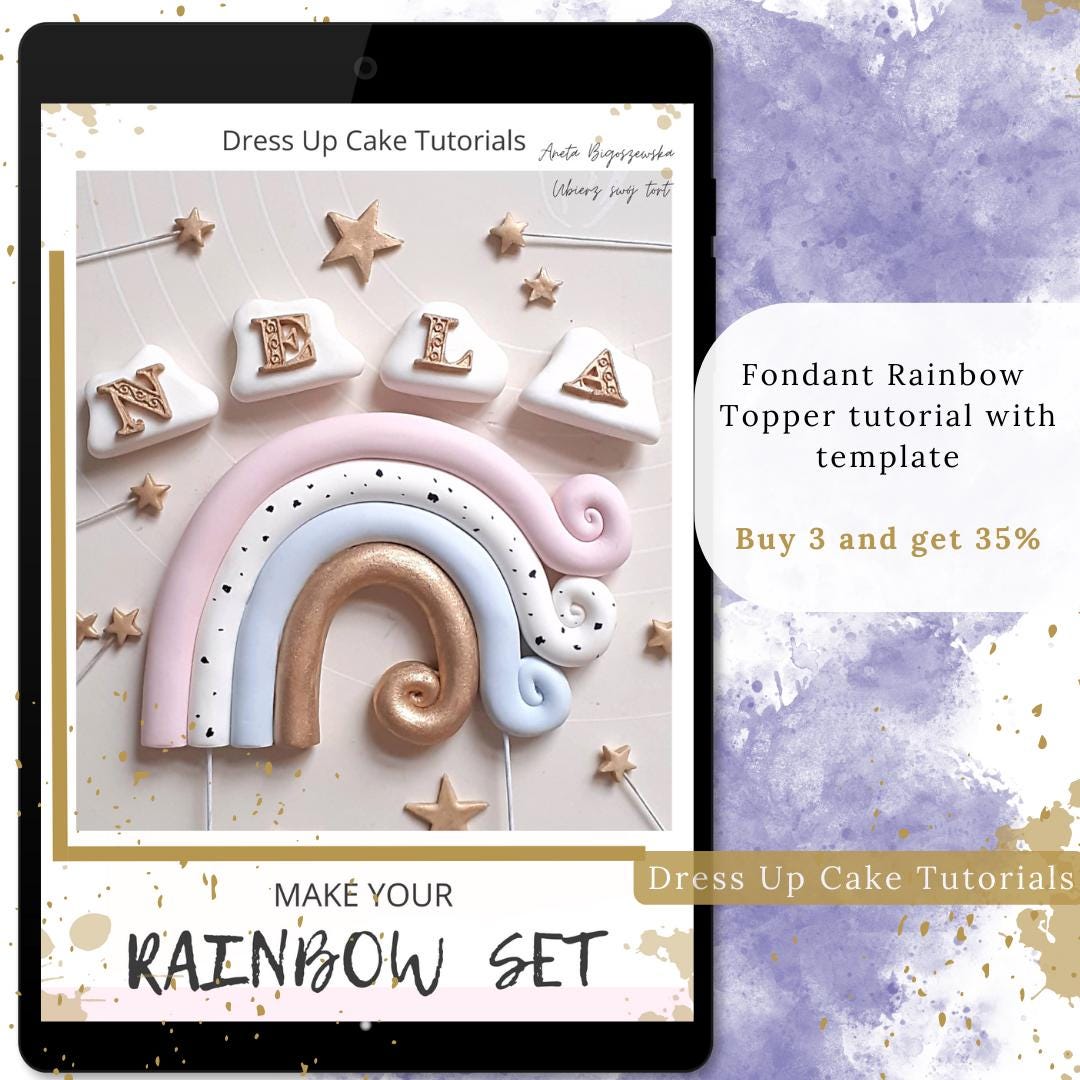 Rainbow Cake Topper Tutorial. Detailed Tutorials Whit Templates ...