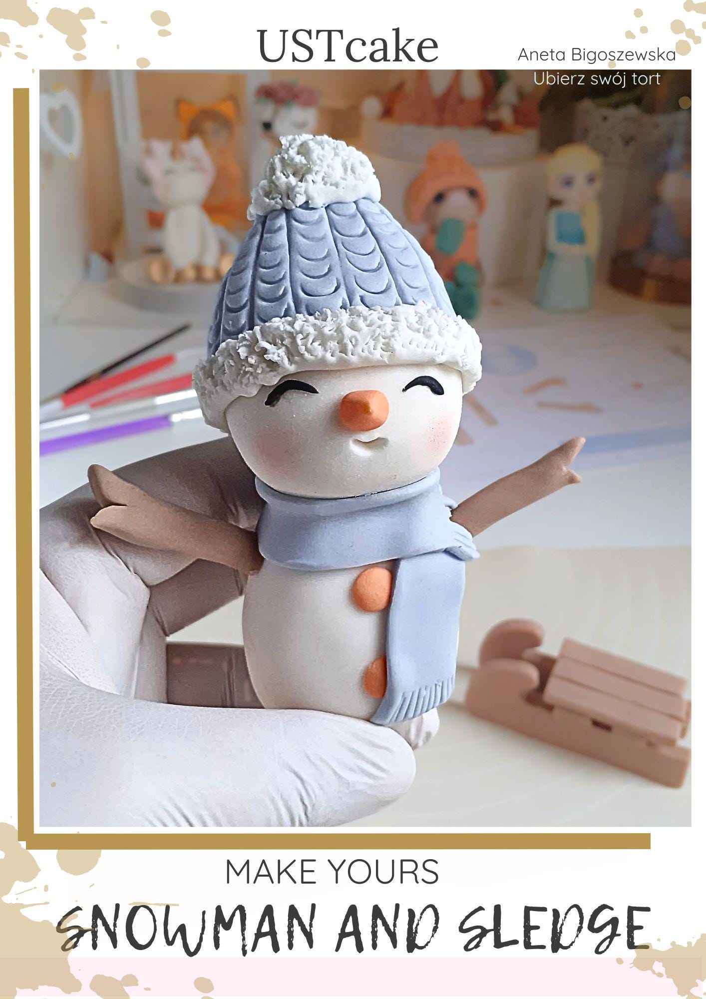 Snowman & Sledge Cake Topper Tutorial: Fondant Sugarpaste (e-book and ...