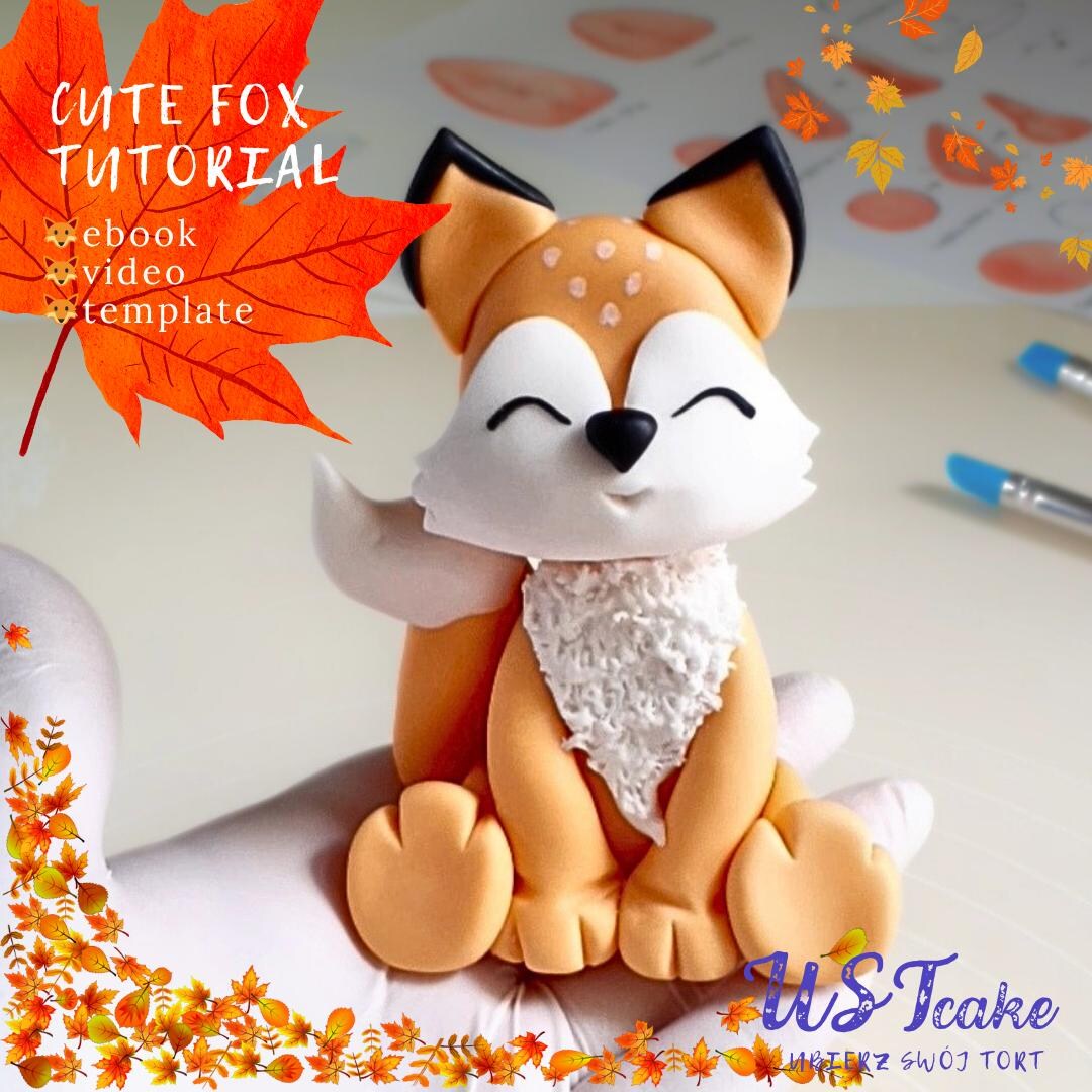 Fondant Fox Tutorial: Sugar Figurine, Autumn Cake Topper (digital ...