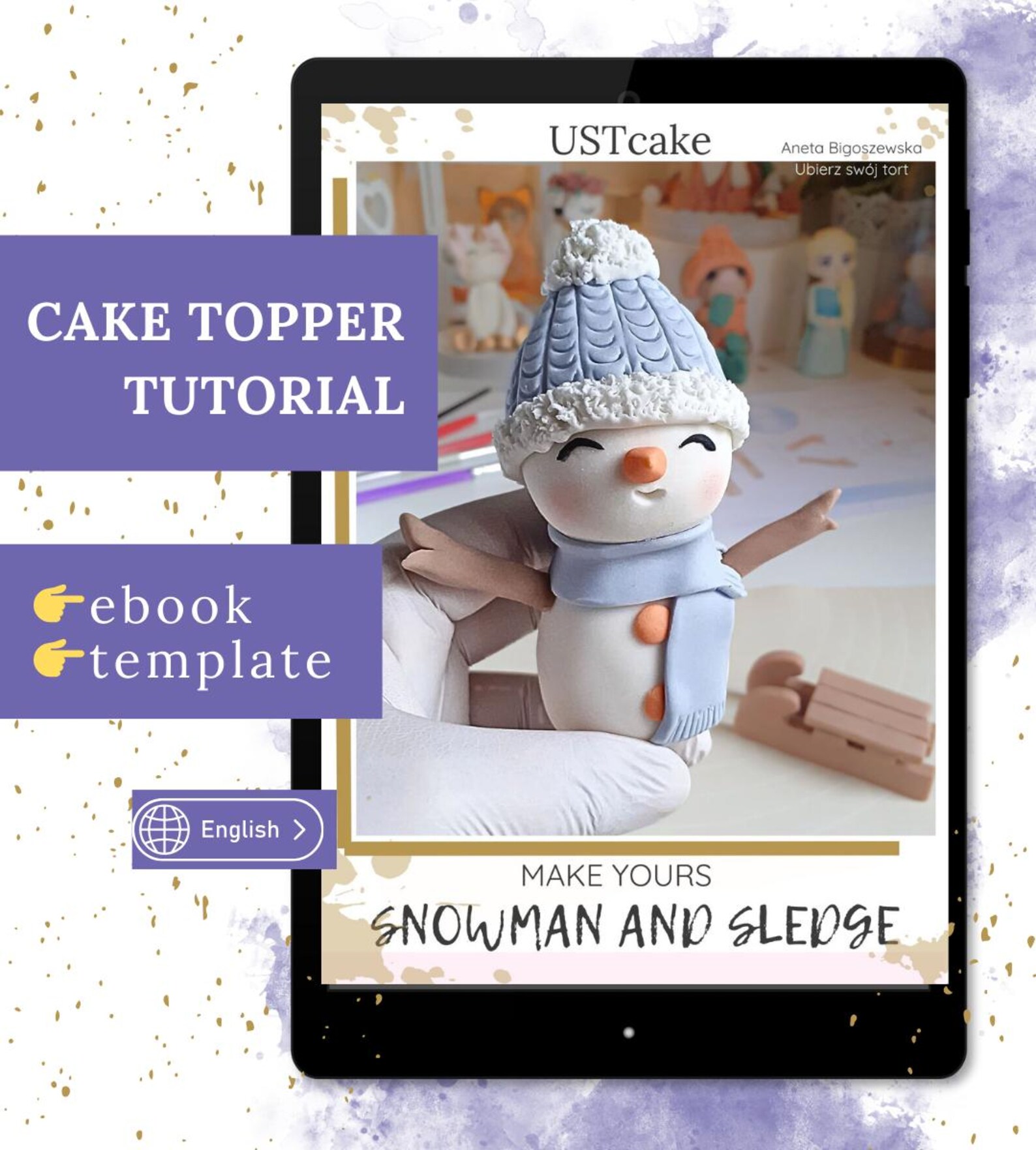 Snowman & Sledge Cake Topper Tutorial: Fondant Sugarpaste (e-book and ...