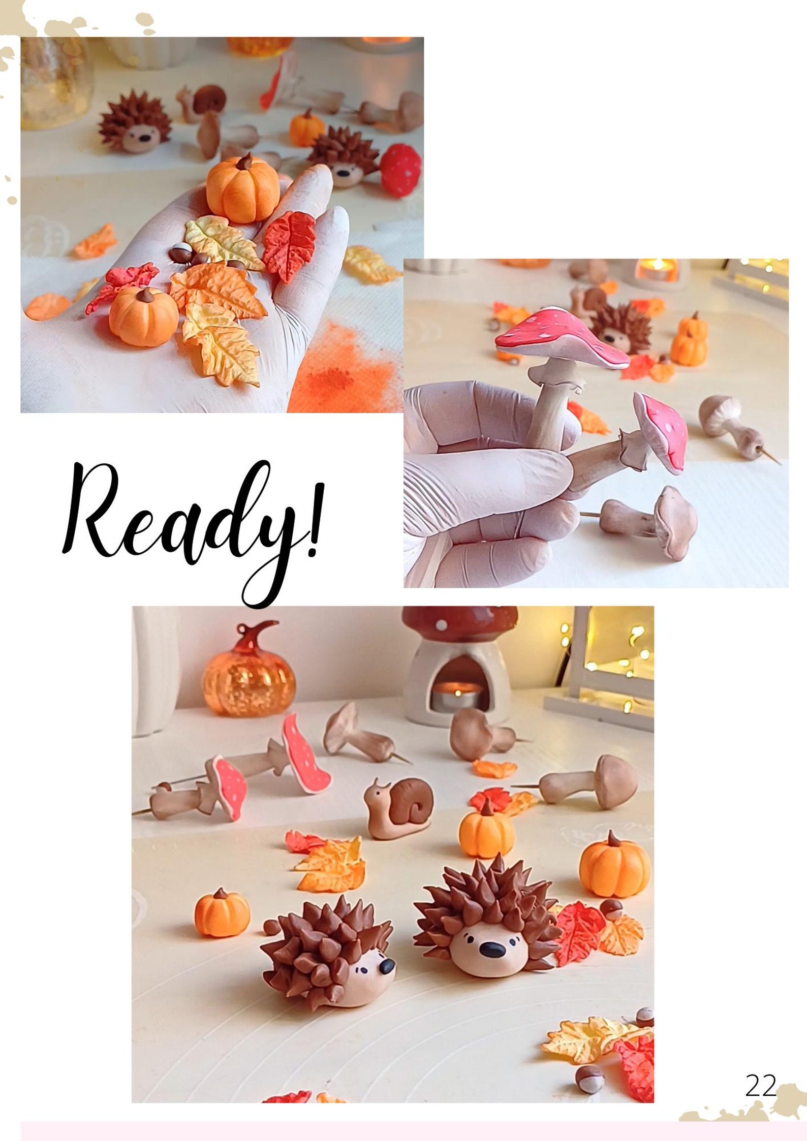 Cake Topper Tutorial: Sugar Paste Hedgehogs, Mushrooms, Pumpkins ...