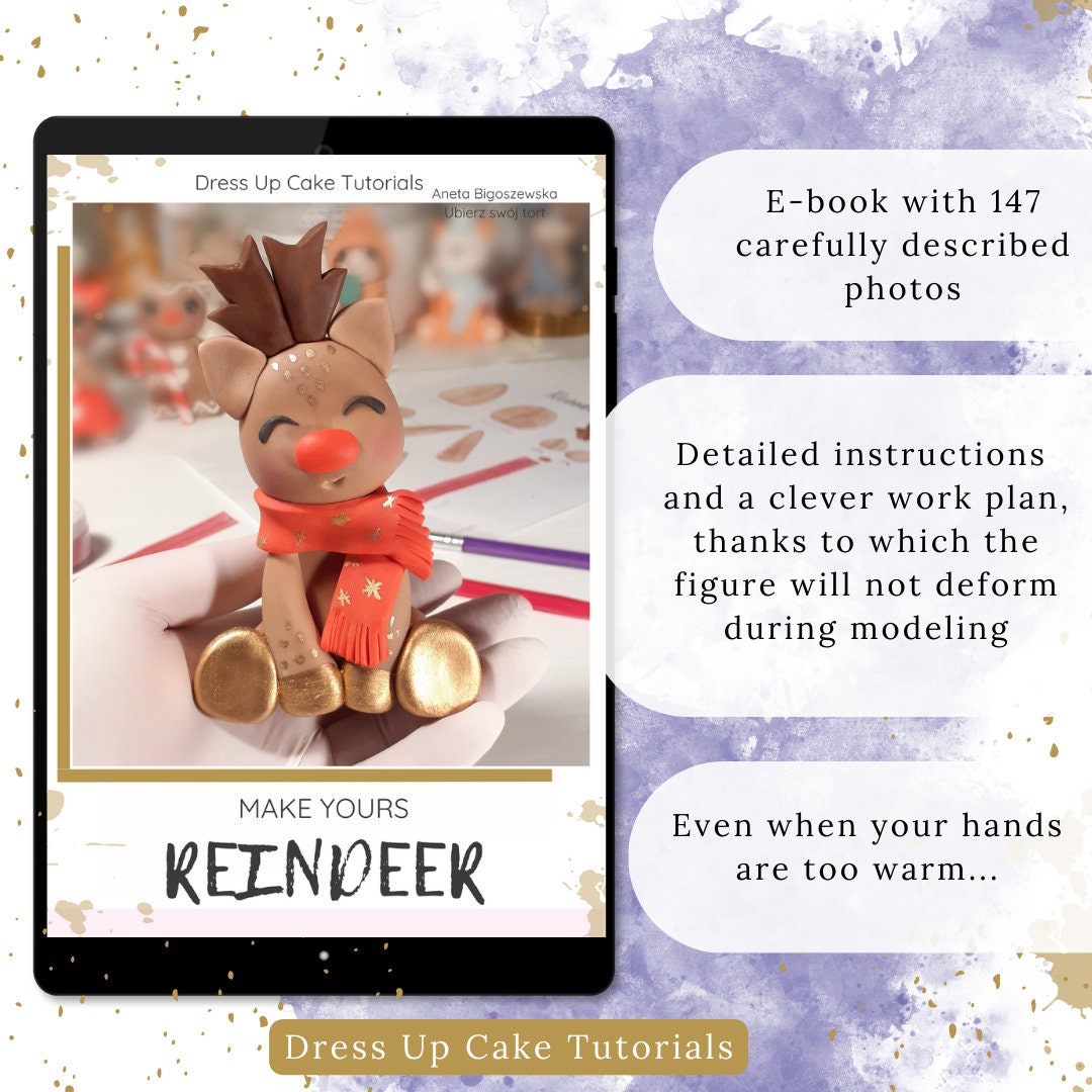 Reindeer Cake Topper Fondant Figurine. Tutorial With - Etsy