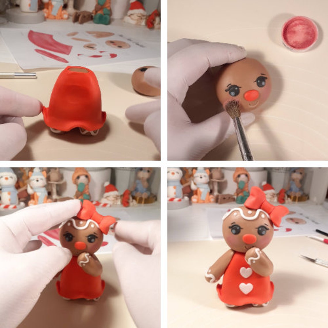 Gingerbread Man Cake Topper Tutorial Whit Templates PDF. Sugarpaste ...