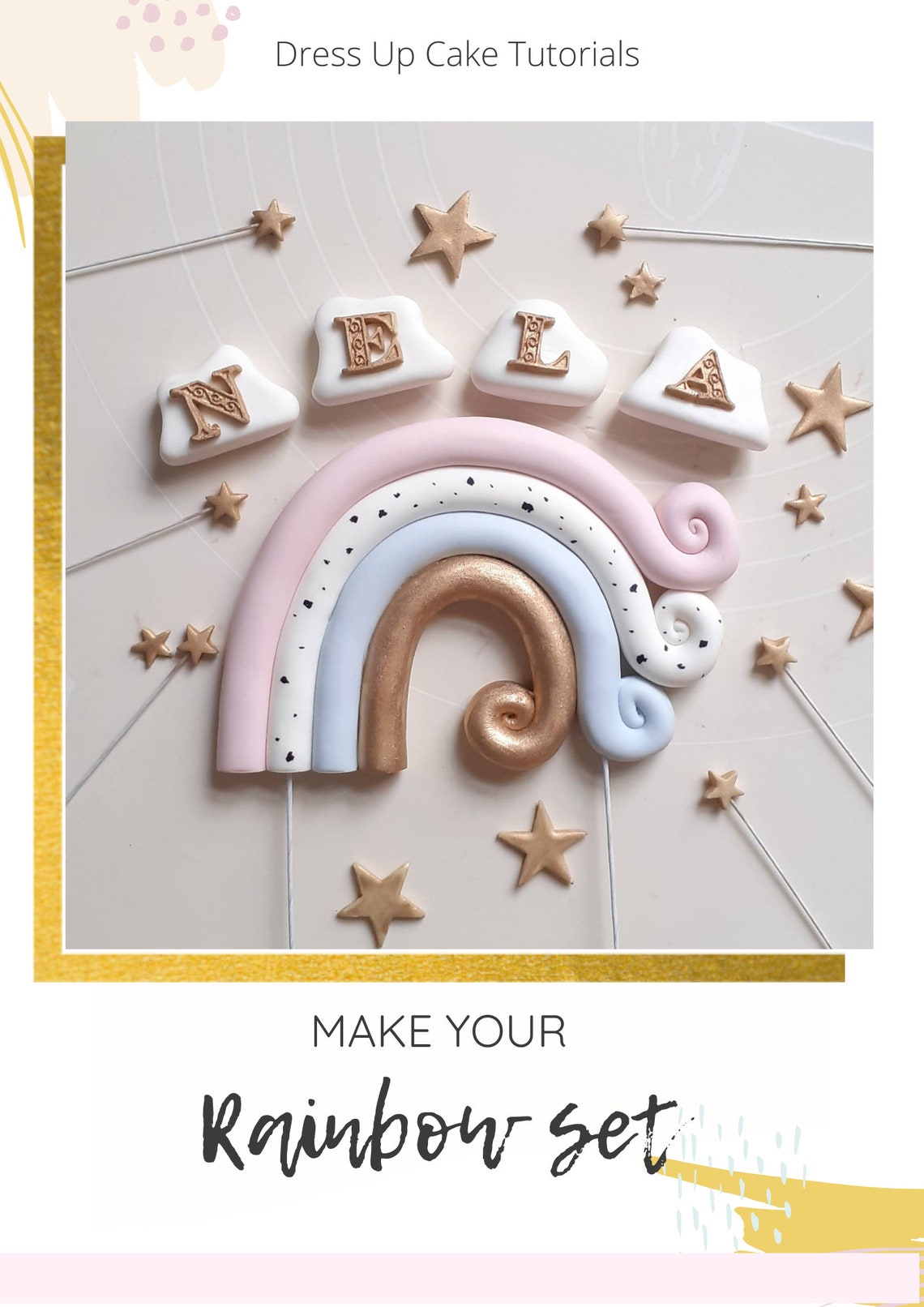 Rainbow Cake Topper Tutorial. Detailed Tutorials Whit Templates ...