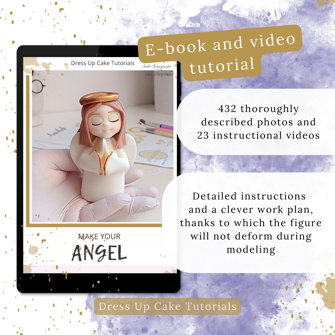 Angel Cake Topper Tutorial With Video. Fondant Decoration for a Girl's ...