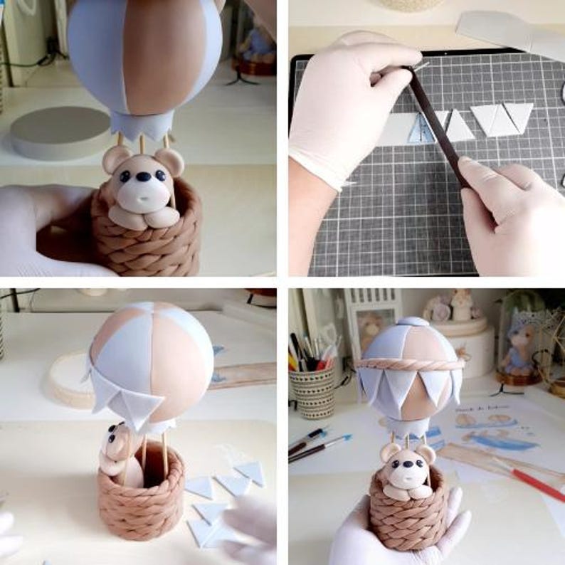 Tutorial Set - Teddy Bear in an Air Balloon and a Bear in a Fondant ...