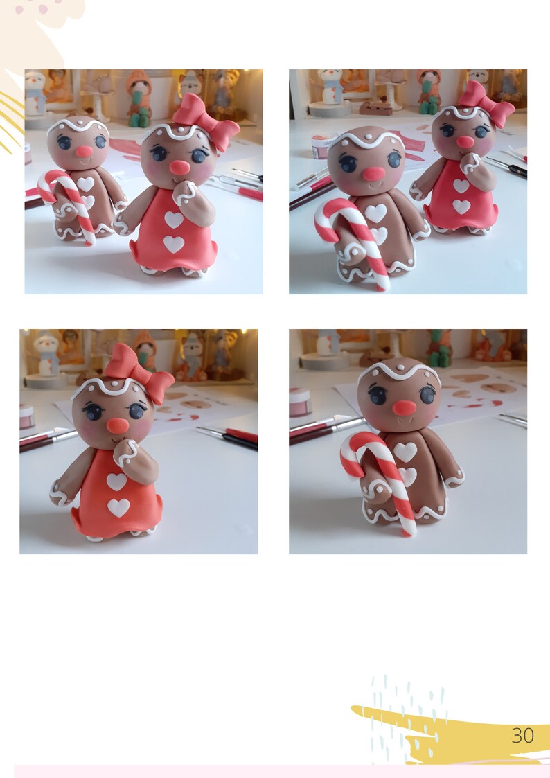 Gingerbread Man Cake Topper Tutorial Whit Templates PDF. - Etsy