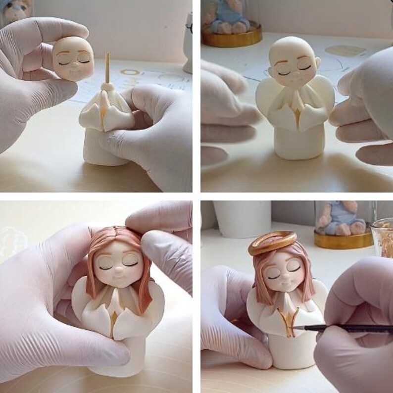 Fondant Angel Cake Topper Tutorial. Video, E-book and Template. Digital ...