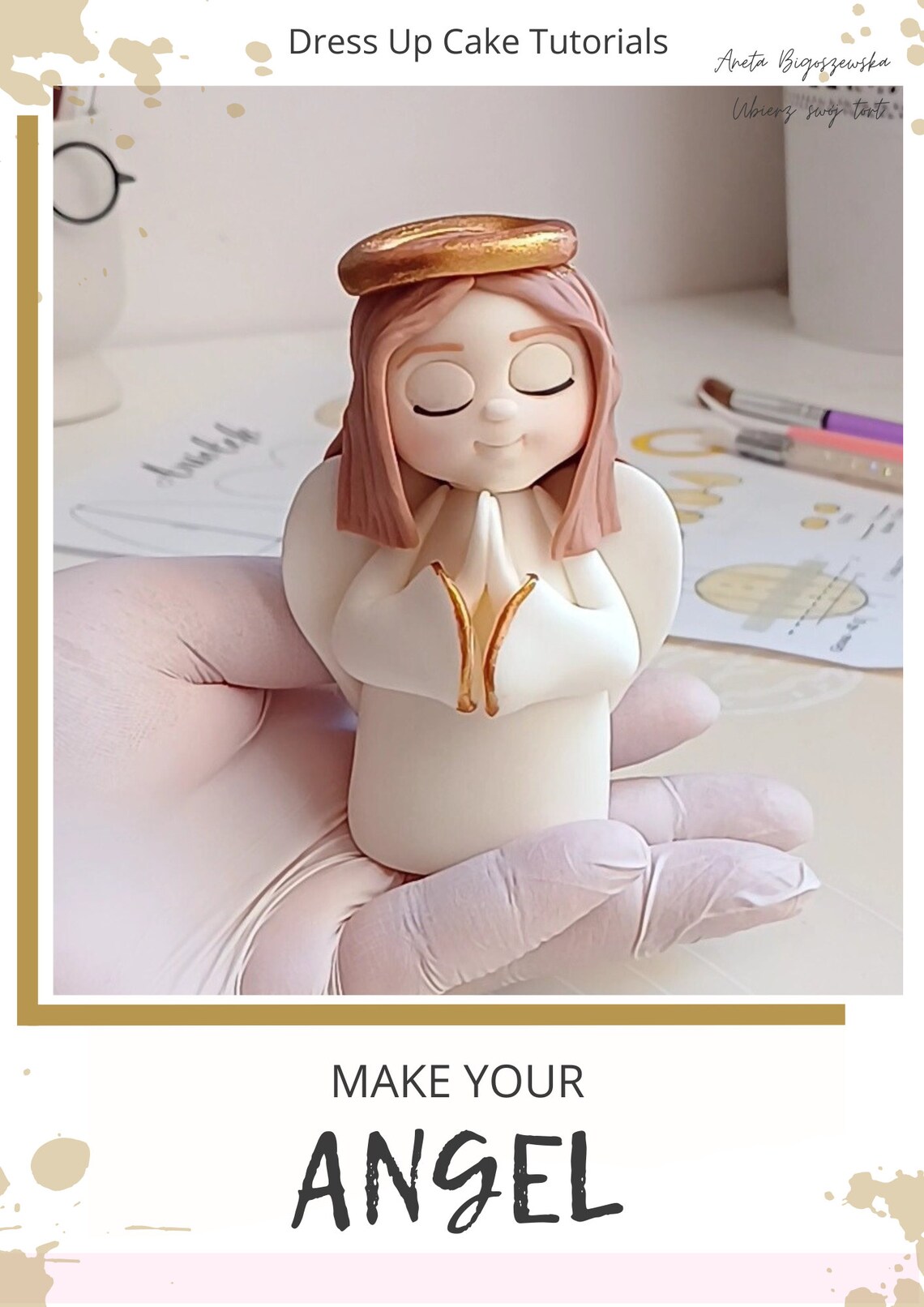 Angel Cake Topper Tutorial With Video. Fondant Decoration for a Girl's ...