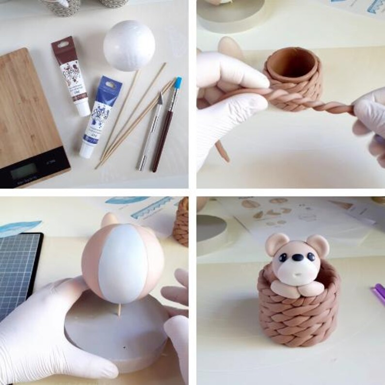 Tutorial Set - Teddy Bear in an Air Balloon and a Bear in a Fondant ...