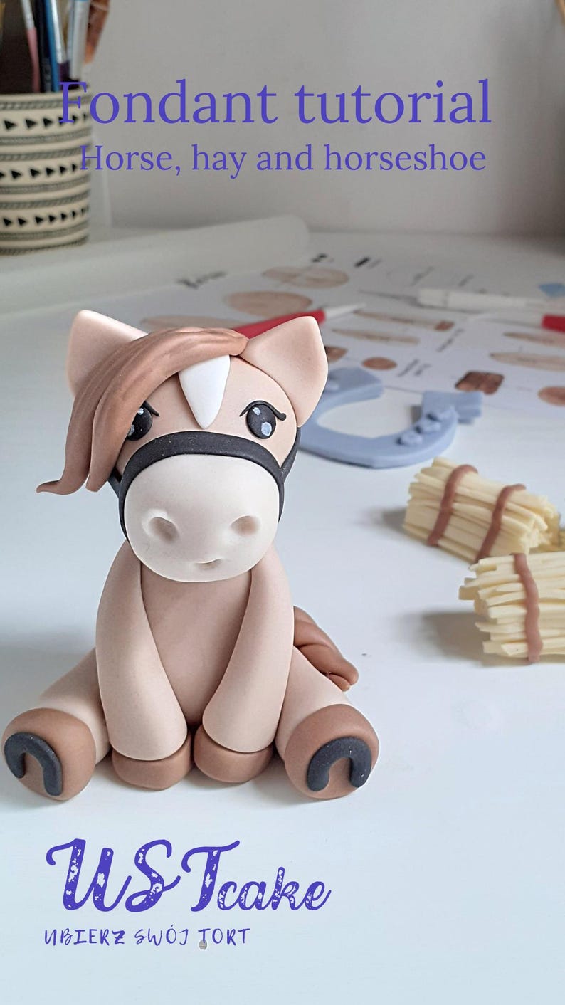 Horse, Hay, and Horseshoe. Fondant Cake Topper Video Tutorials. Farm ...