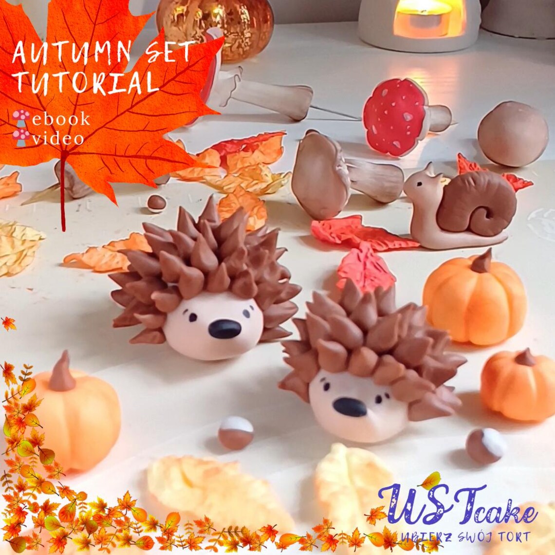 Cake Topper Tutorial: Sugar Paste Hedgehogs, Mushrooms, Pumpkins ...