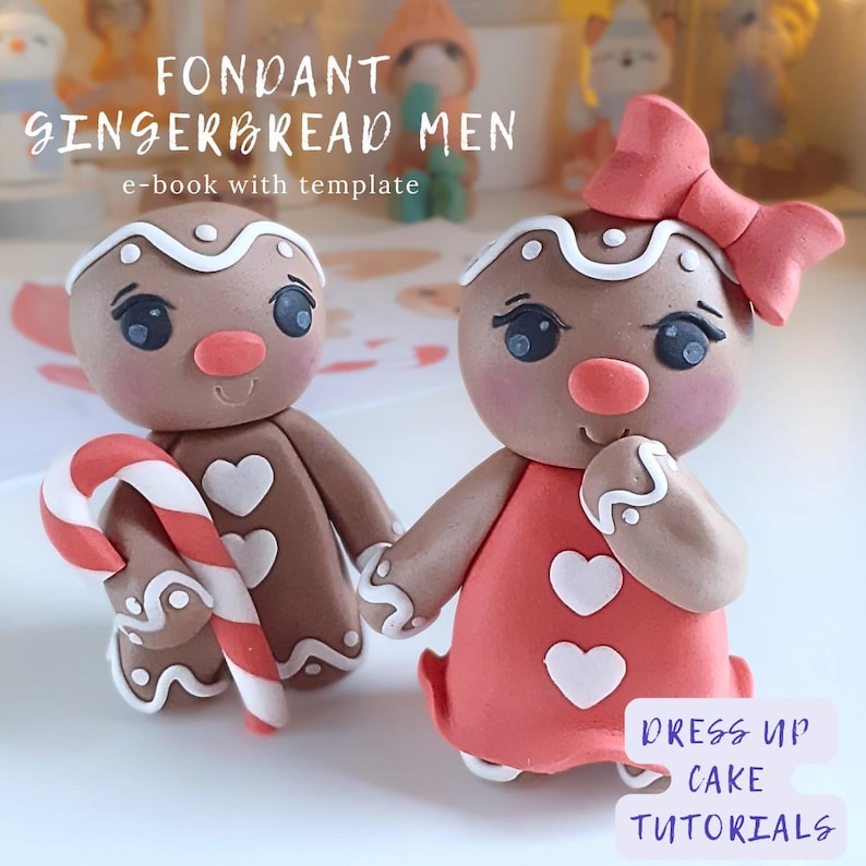 Gingerbread Man Cake Topper Tutorial Whit Templates PDF. Sugarpaste ...