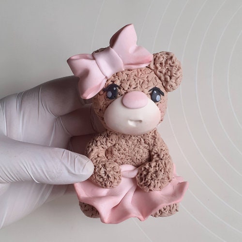 Teddy Bear in a Skirt Cake Topper Tutorial Whit Templates PDF ...