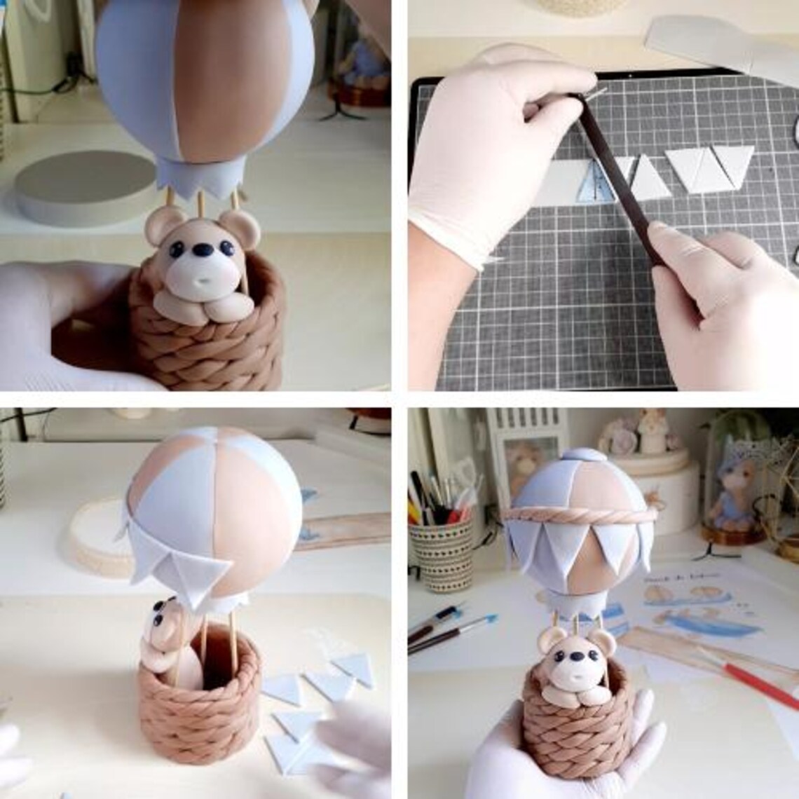 Fondant Kit - Teddy Bear in a Balloon Tutorial + E-book on the Basics ...