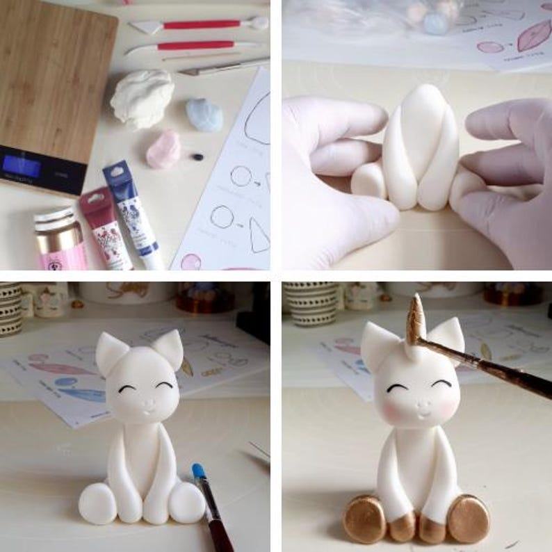 Cake Tutorial Set: Sleeping Unicorn and Happy Unicorn and Rainbow ...