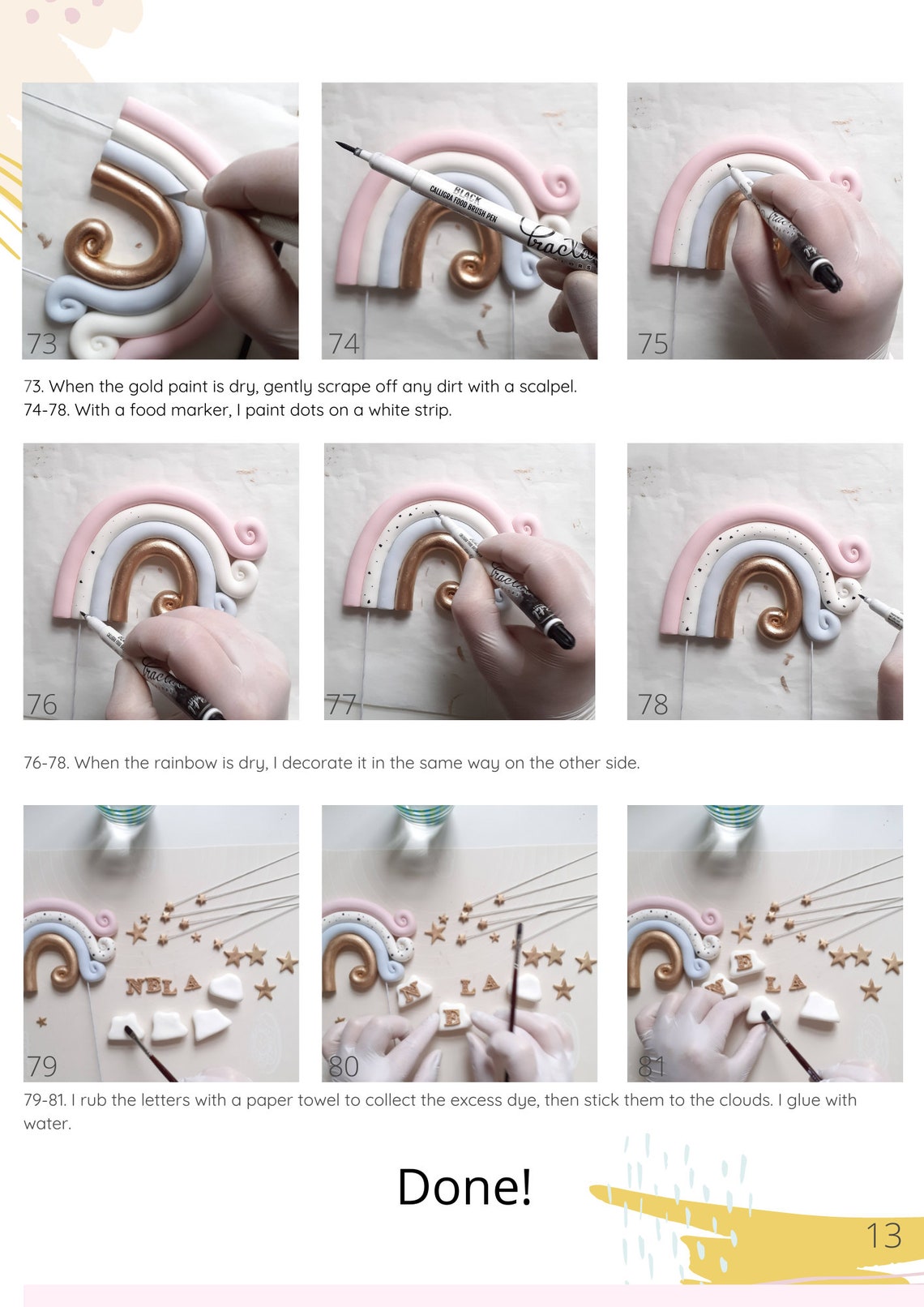 Rainbow Cake Topper Tutorial. Detailed Tutorials Whit Templates ...