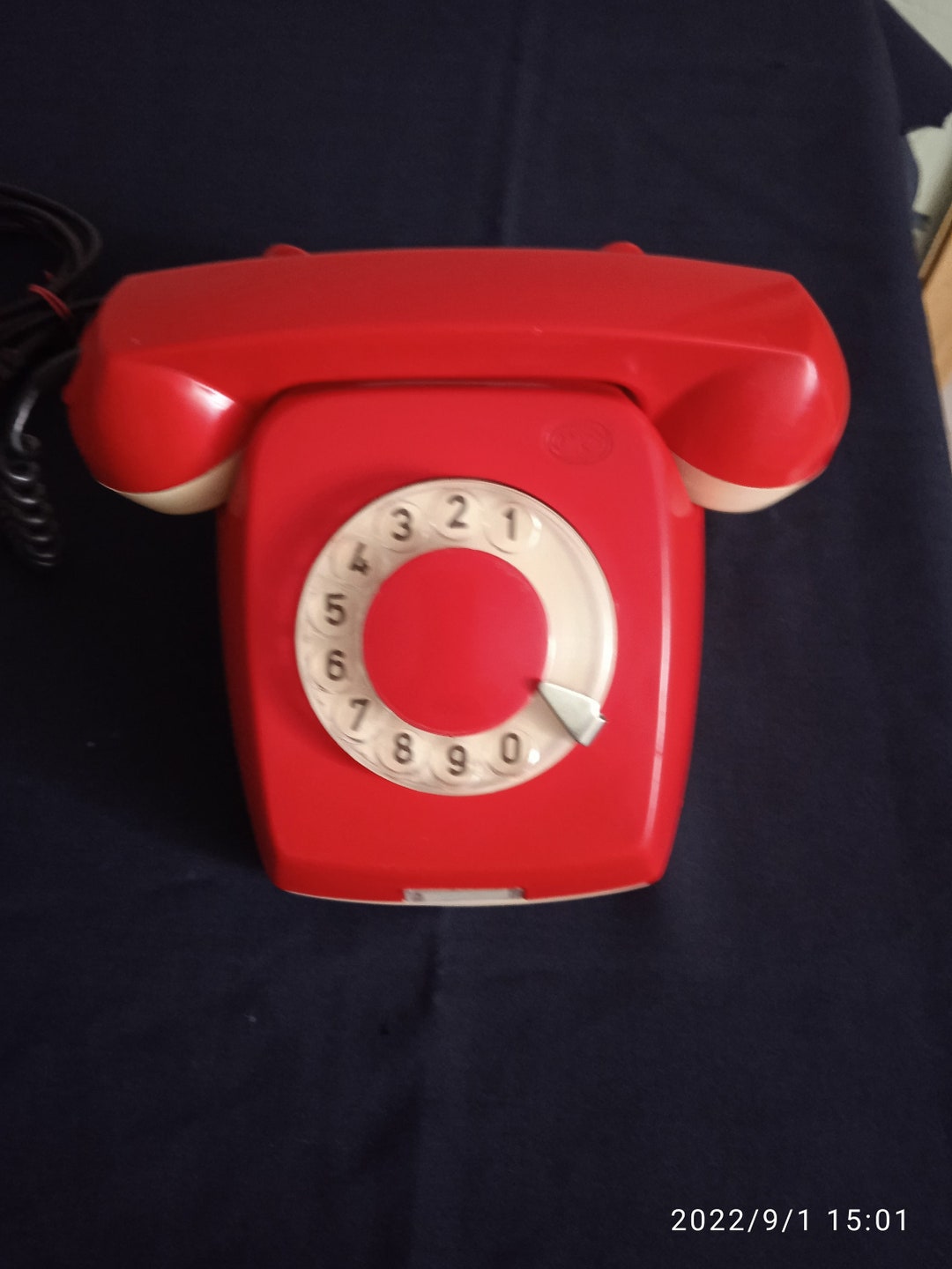 Vintage Red Telephone, Retro Desk Gimbal Telephone, Landline Telephone ...