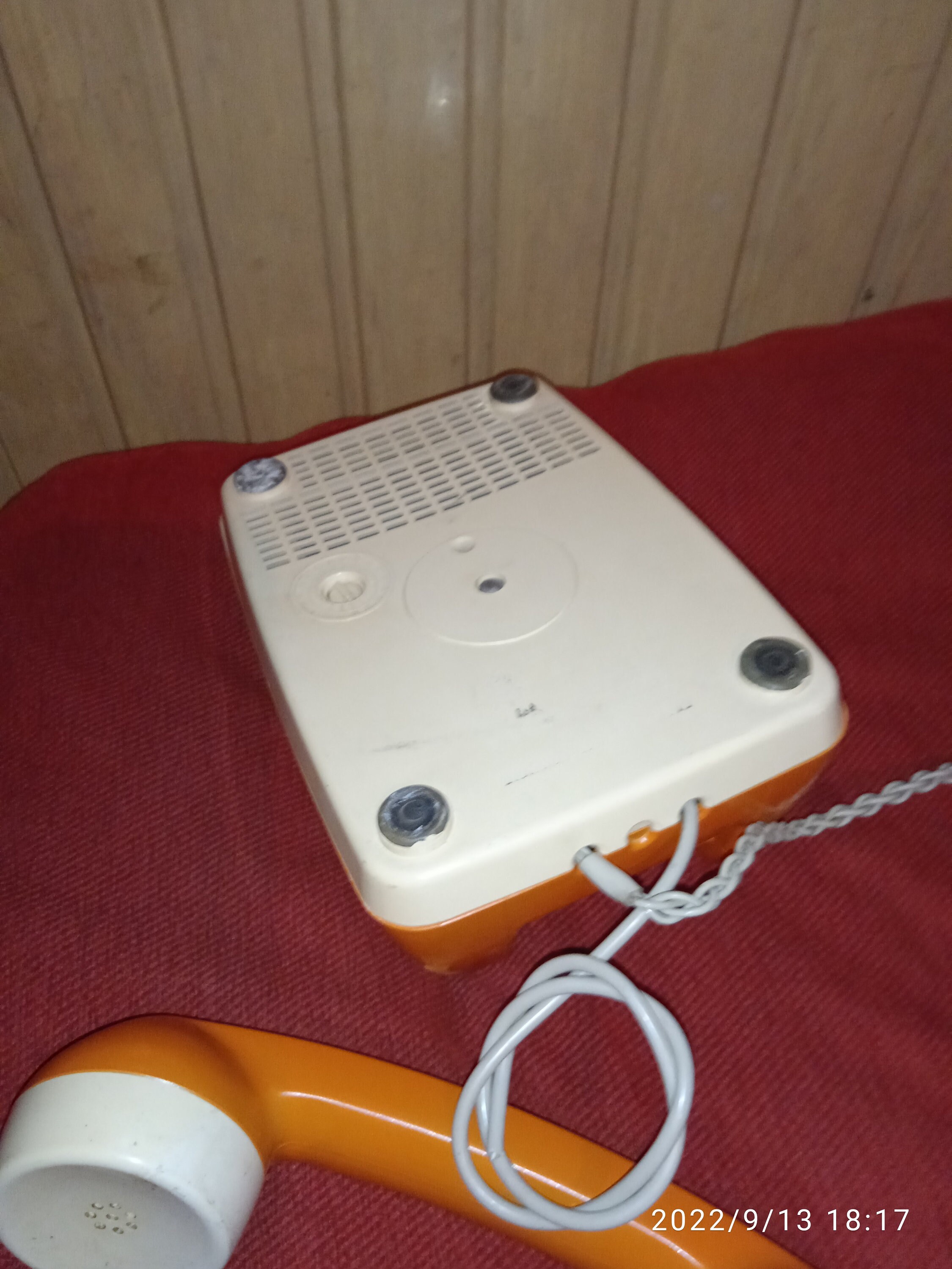 1960s Vintage Orange Telephone, Manual Dial Telephone, Orange Color ...