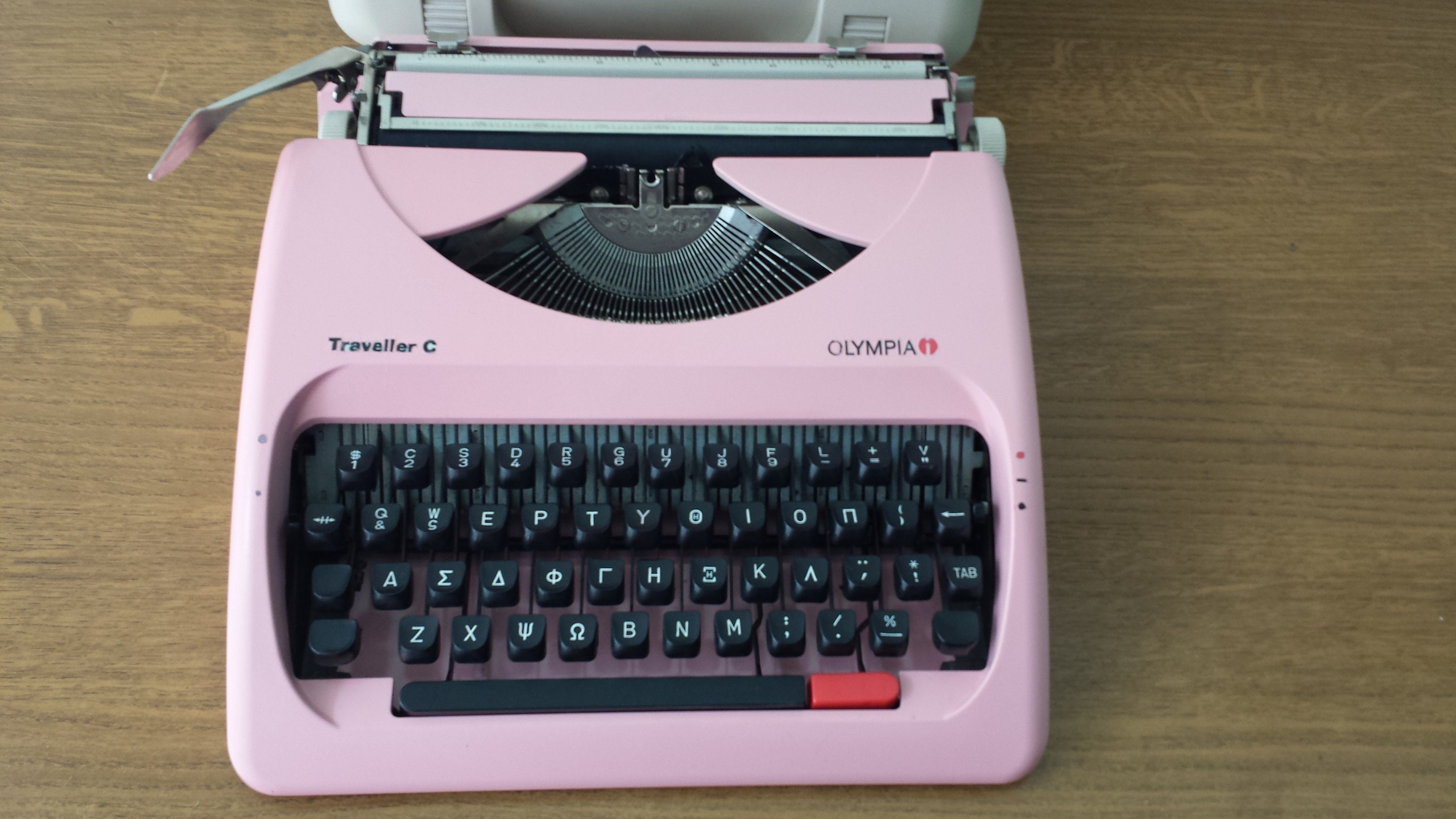 Manual Portable Typewriter With Pink Carrying Case + Telephone, Two ...