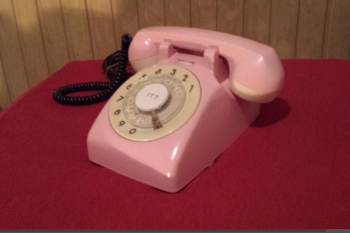 Téléphone rose vintage téléphone manuel a cadran rose - Etsy France