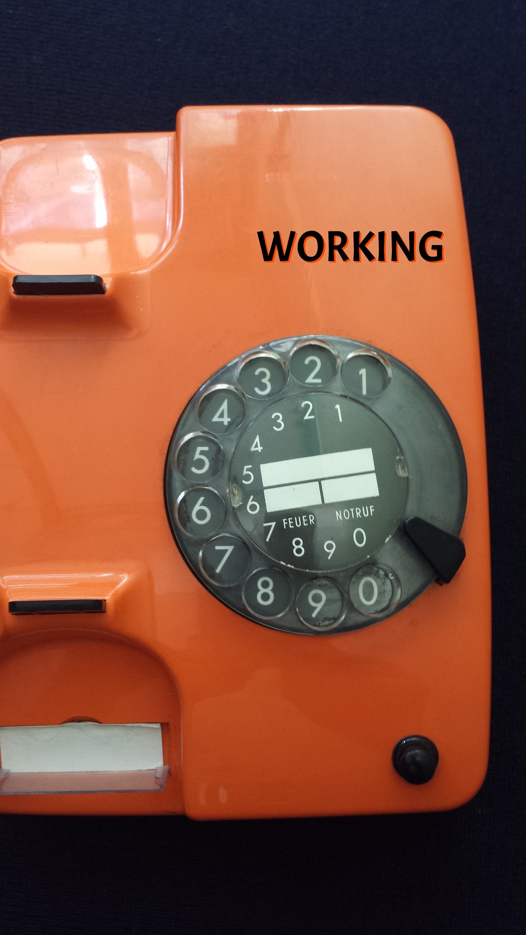 Works Vintage Telephone Orange, Landline Telephone Manual Telephone ...