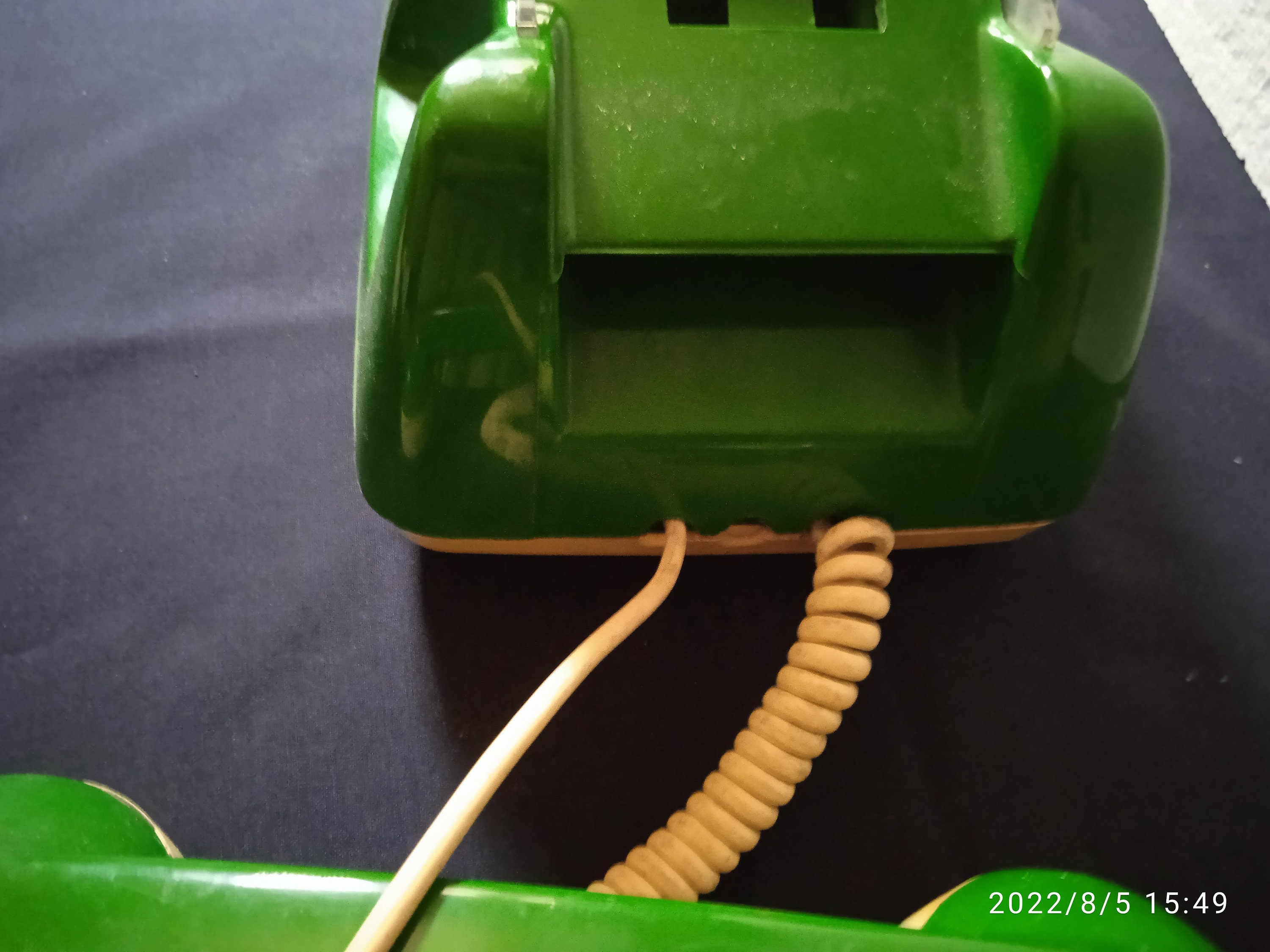 Dark Green Phone Vintage Telephone Buttons Landline Phone Green Color ...