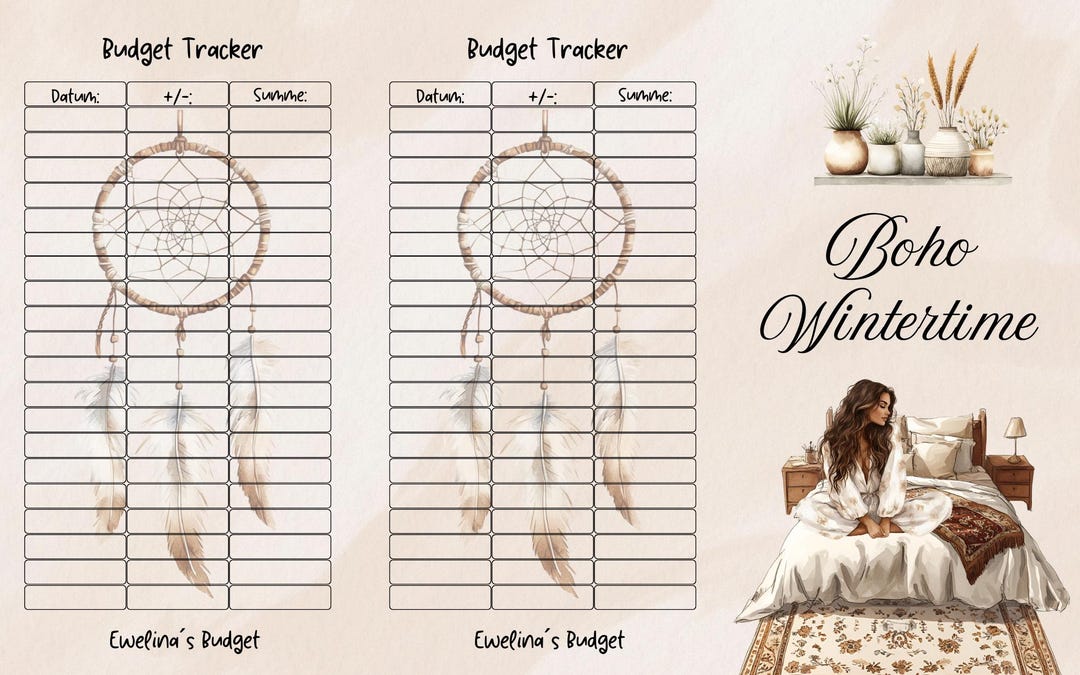 Boho Wintertime/ Suitable for A6 Binder/ Scratch Challenge / Raffle ...