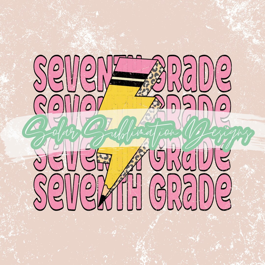 Retro Seventh Grade PNG Sublimation Download, DISTRESSED Retro Seventh ...