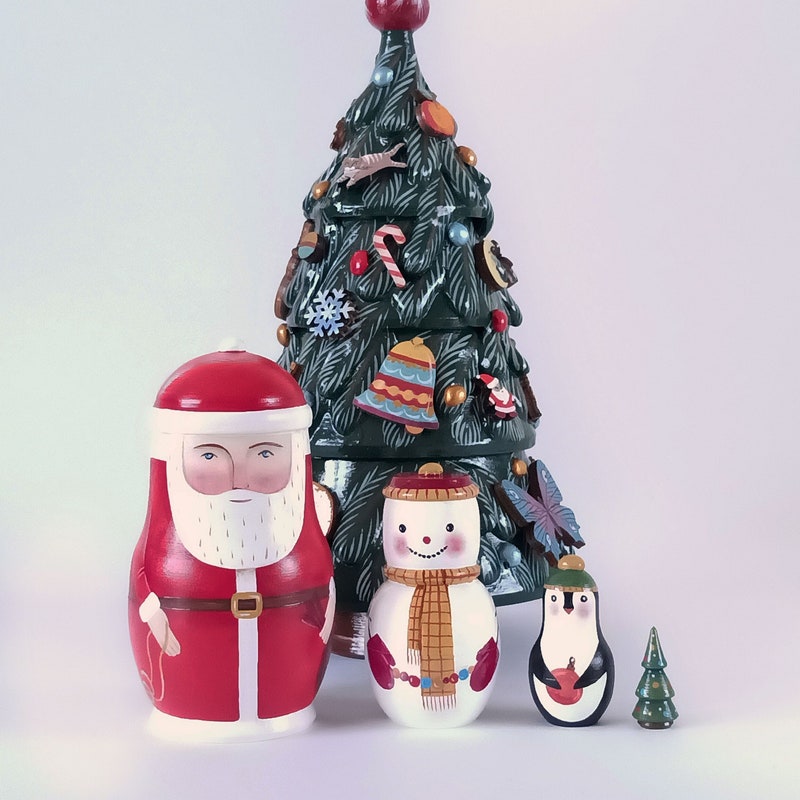 Santa Nesting Dolls - Etsy