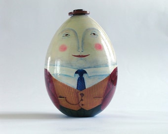 Vintage Folk Art Cloth Humpty Dumpty Doll Shelf Sitter - Etsy