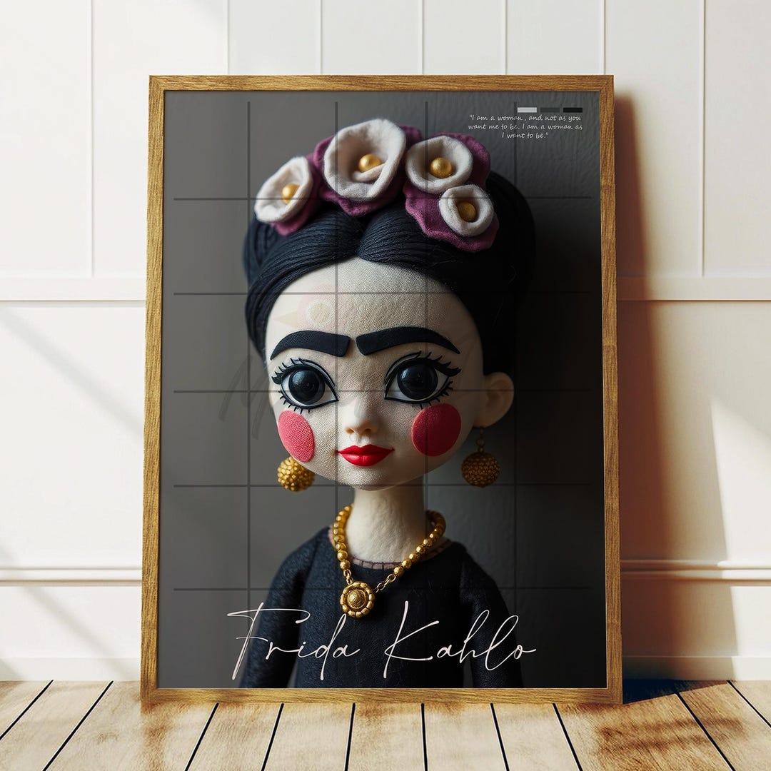 Frida Kahlo Felt Doll Art Print: Renaissance Girl Poster (digital ...