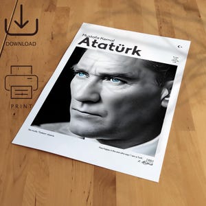 Atatürk Portrait Print: Turkish Leader, Blue Eyes (digital Download) - Etsy