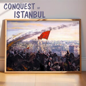 1453 Conquest of Istanbul Painting Canvas Print, Fatih Sultan Mehmet ...