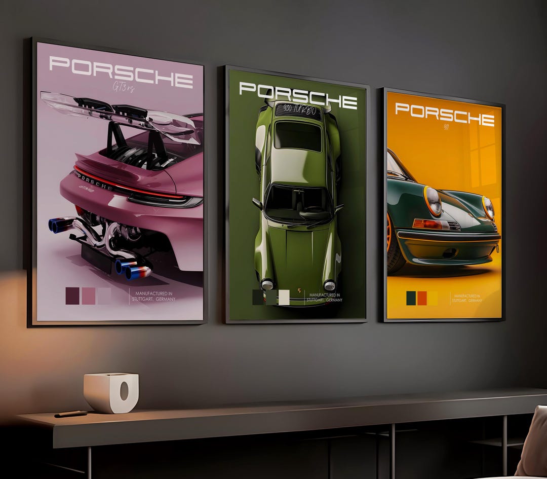 Minimalist Sports Car Poster Set – High-res Digital Prints for Home ...