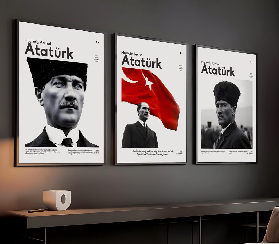 Mustafa Kemal Atatürk 3 Piece Visual Set, High Resolution Downloadable ...