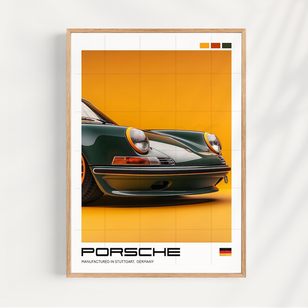 Porsche 911 Digital Download Poster and Canvas Print, Sports Car Wall ...