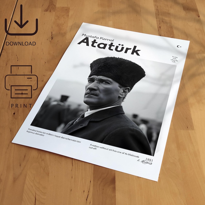 Atatürk Poster Set: Turkish Leader Historical Photos (digital Download ...