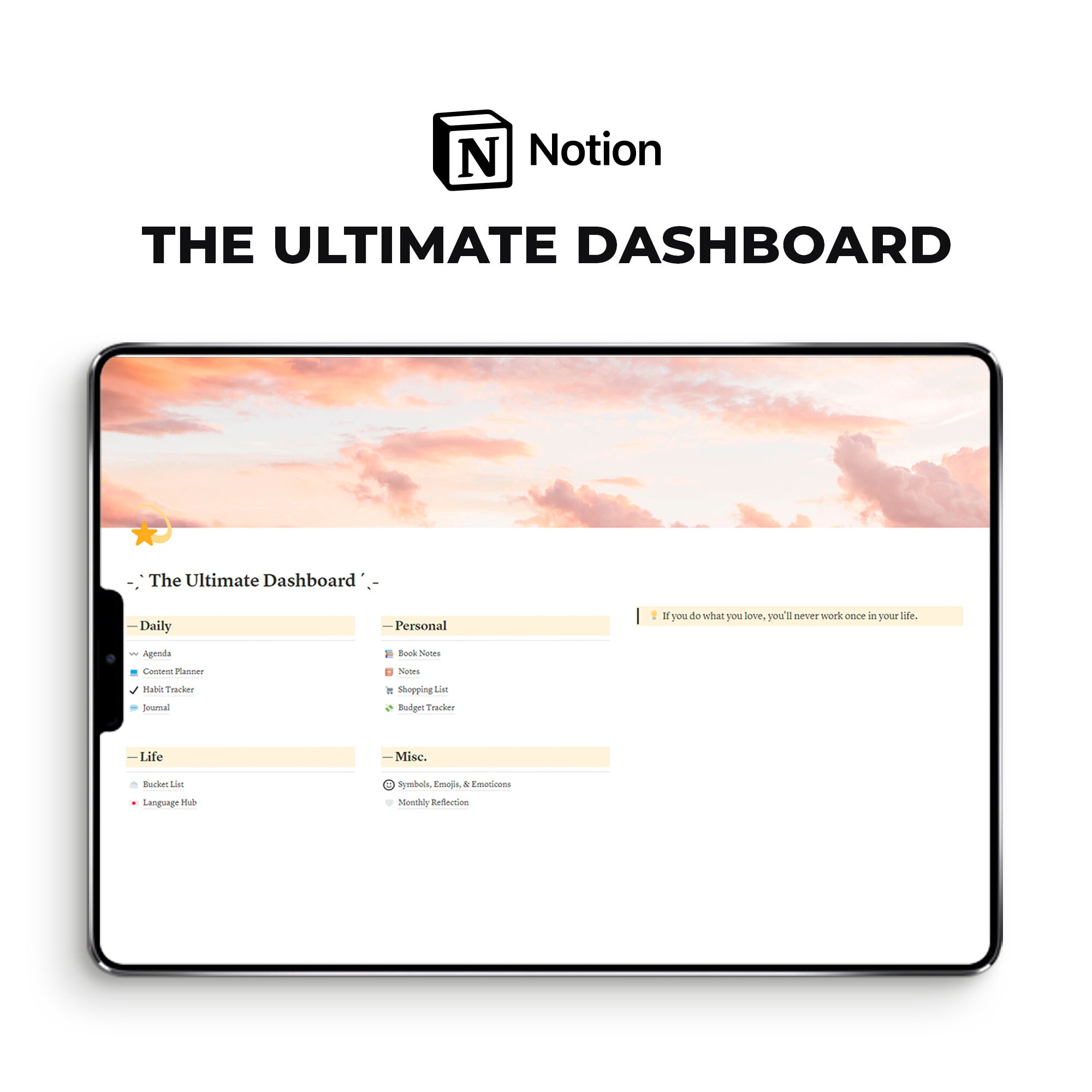 The Ultimate Notion Dashboard - Etsy