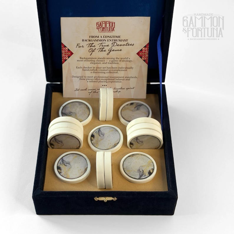 Handmade Epoxy Backgammon Chips – White Marble Look, 15pcs - Etsy